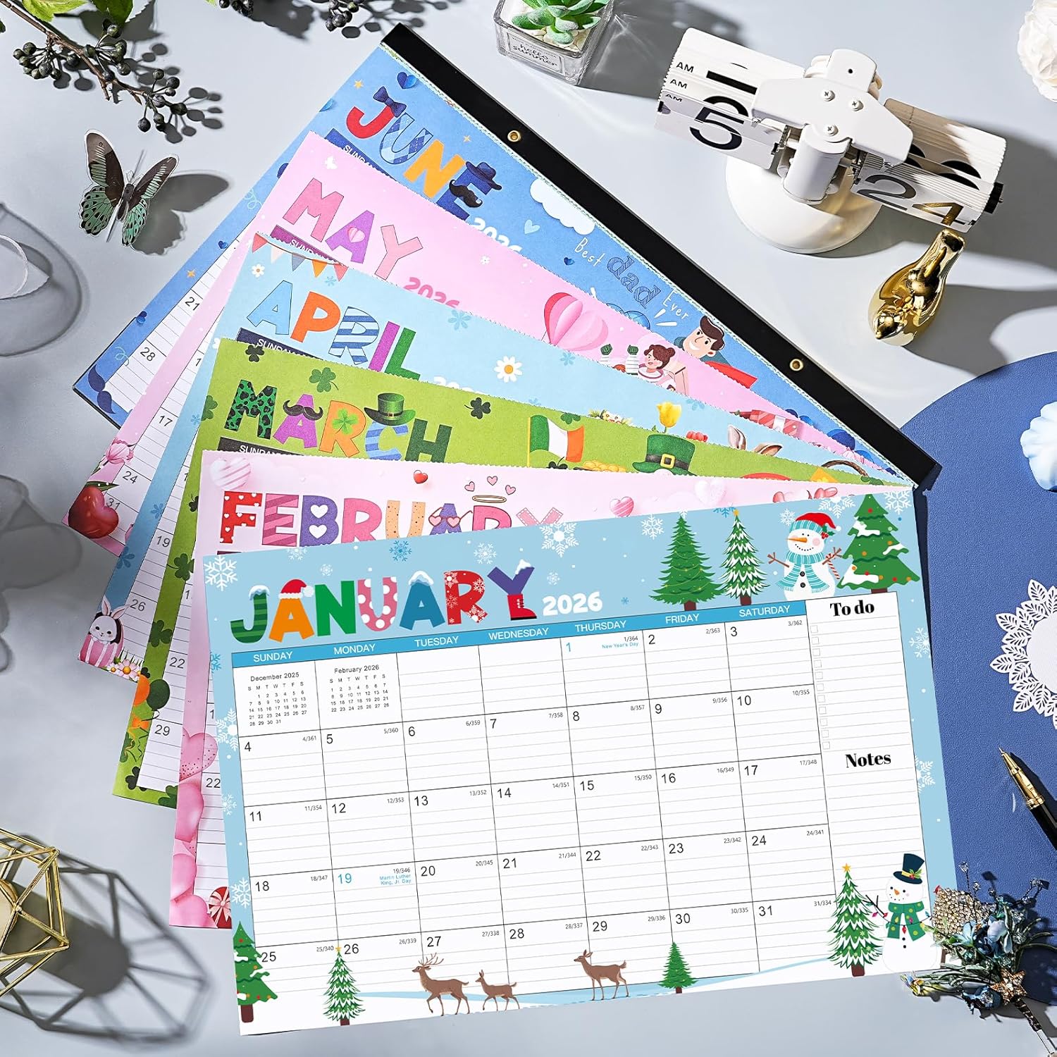 2025-2026 Desk Calendar - Desk Calendar 2025-2026, 17"×12", JUL.2025 ...